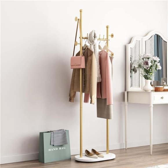 Storage & Organization | Gold Clothing Rack With Shelves Gold Coat Rack ...